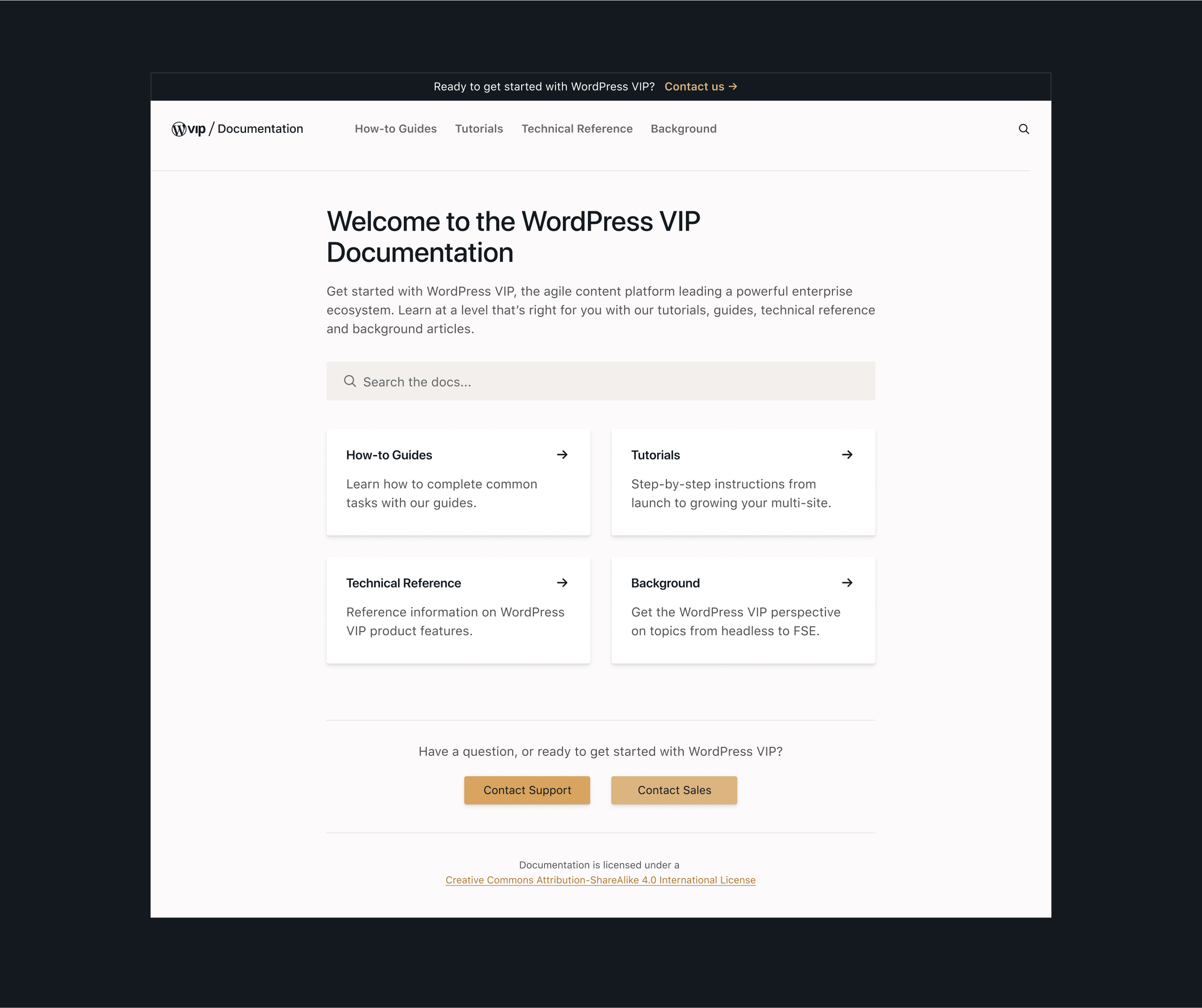 WordPress VIP Product Documentation Portal | WordPress VIP