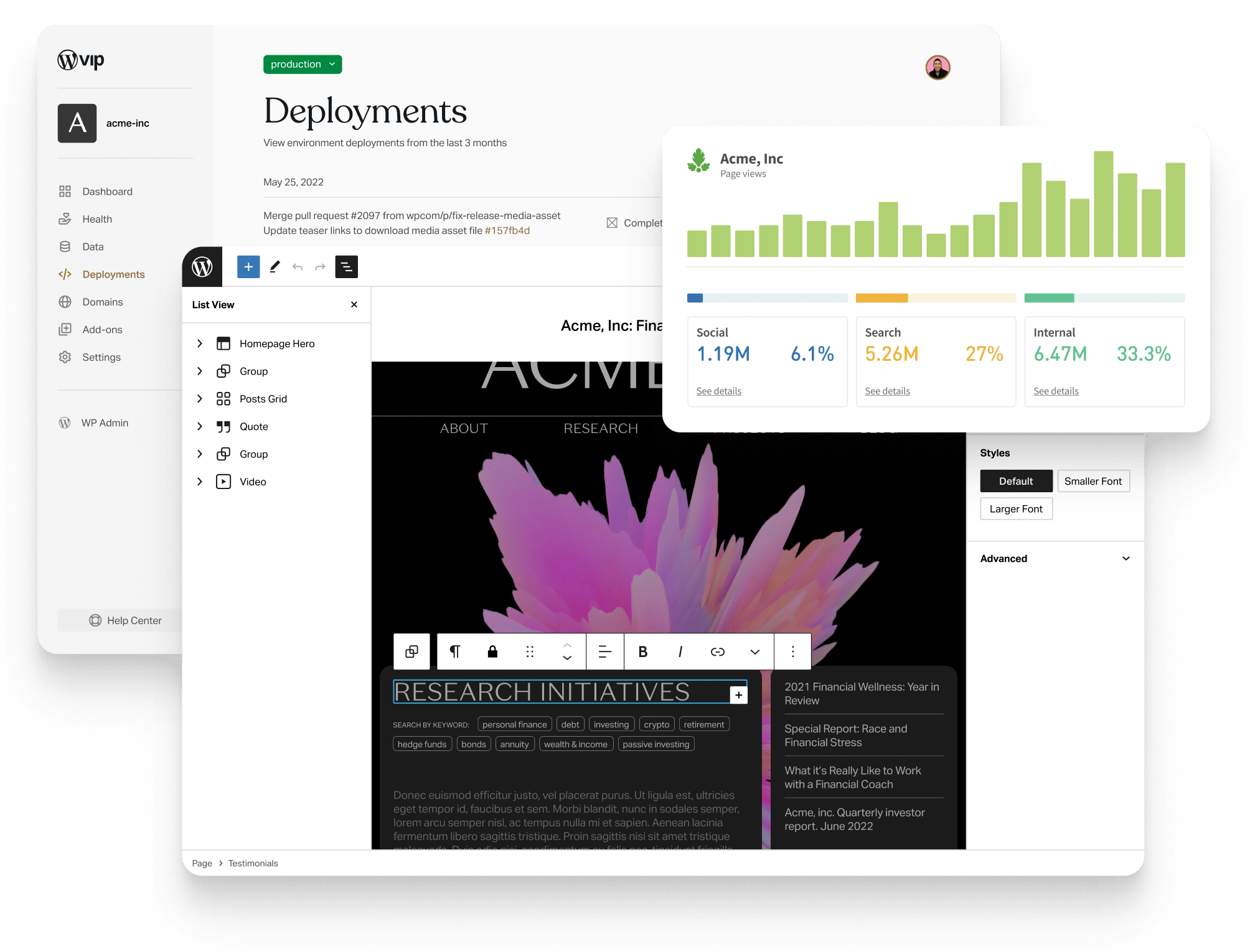 Get a demo of the WordPress VIP Signature Package